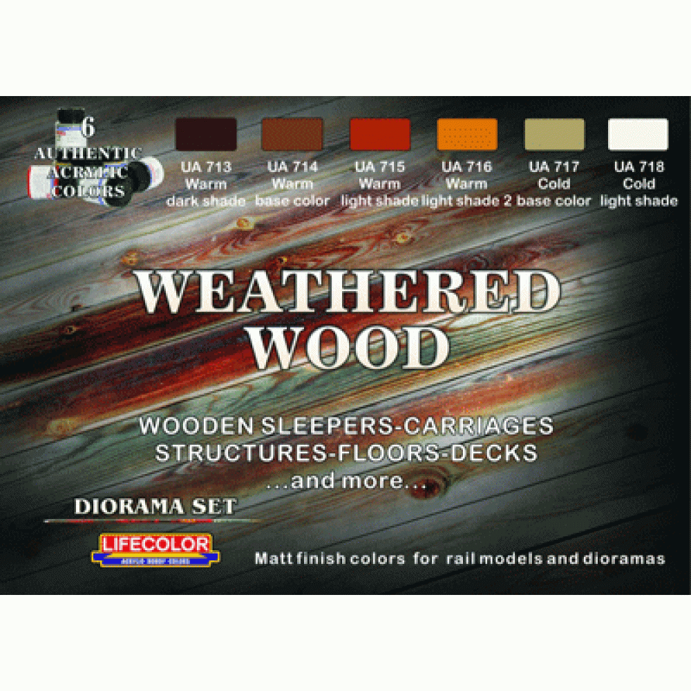 LifeColor Weathered Wood Set (22ml x 6)
